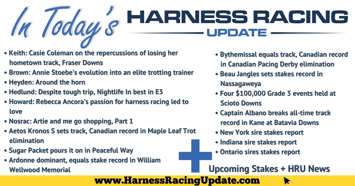 In Today's HRU (2025-08-24) - Harness Racing Update