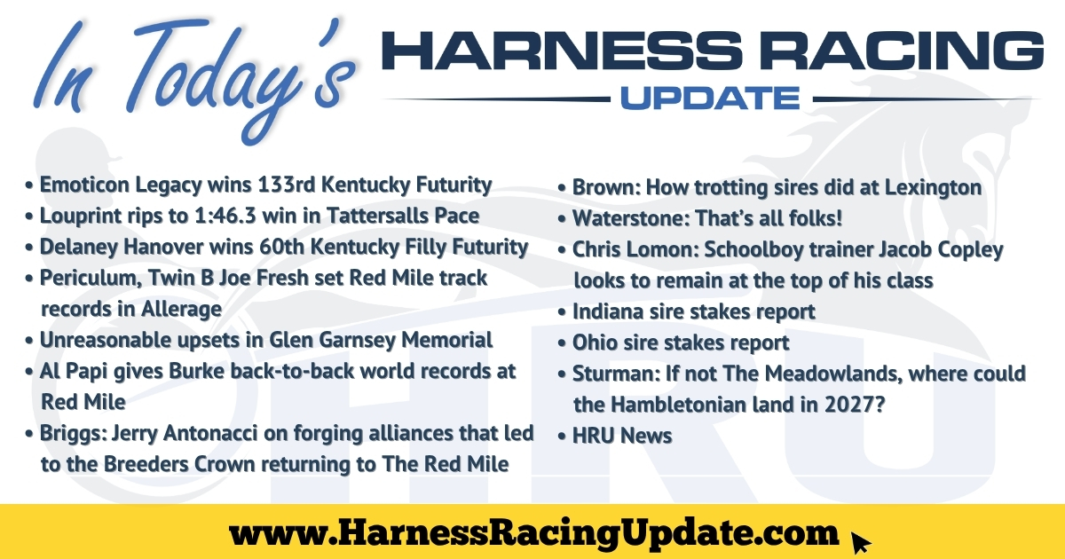 In Today's HRU (2025-10-06) - Harness Racing Update