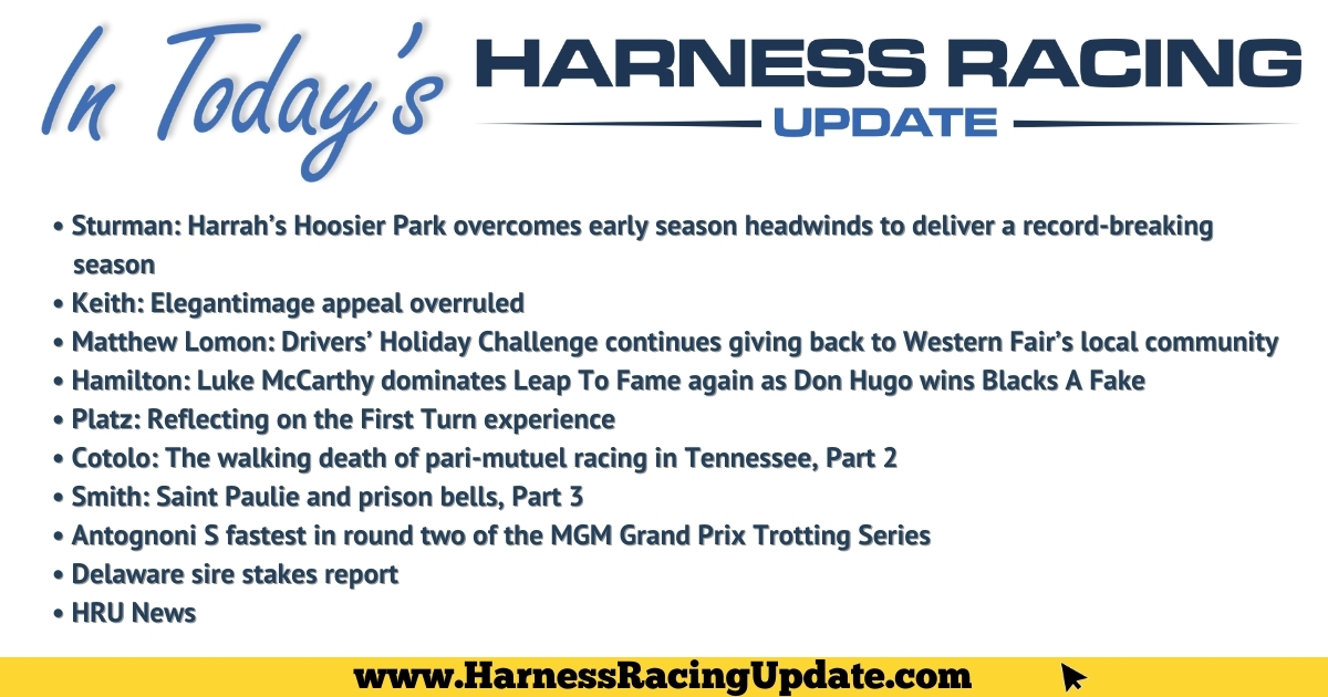 In Today's HRU (2025-12-07) - Harness Racing Update