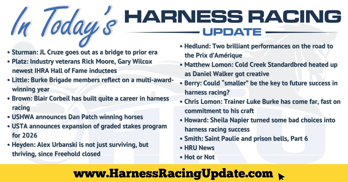 In Today's HRU (2025-12-28) - Harness Racing Update