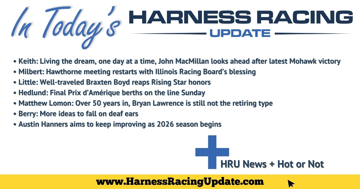 In Today's HRU (2026-01-09) - Harness Racing Update